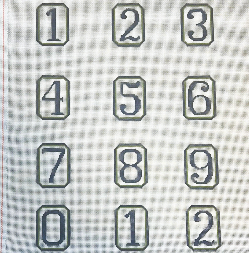 Blue/Green Perpetual Calendar Numbers - Bay Head Needlepoint