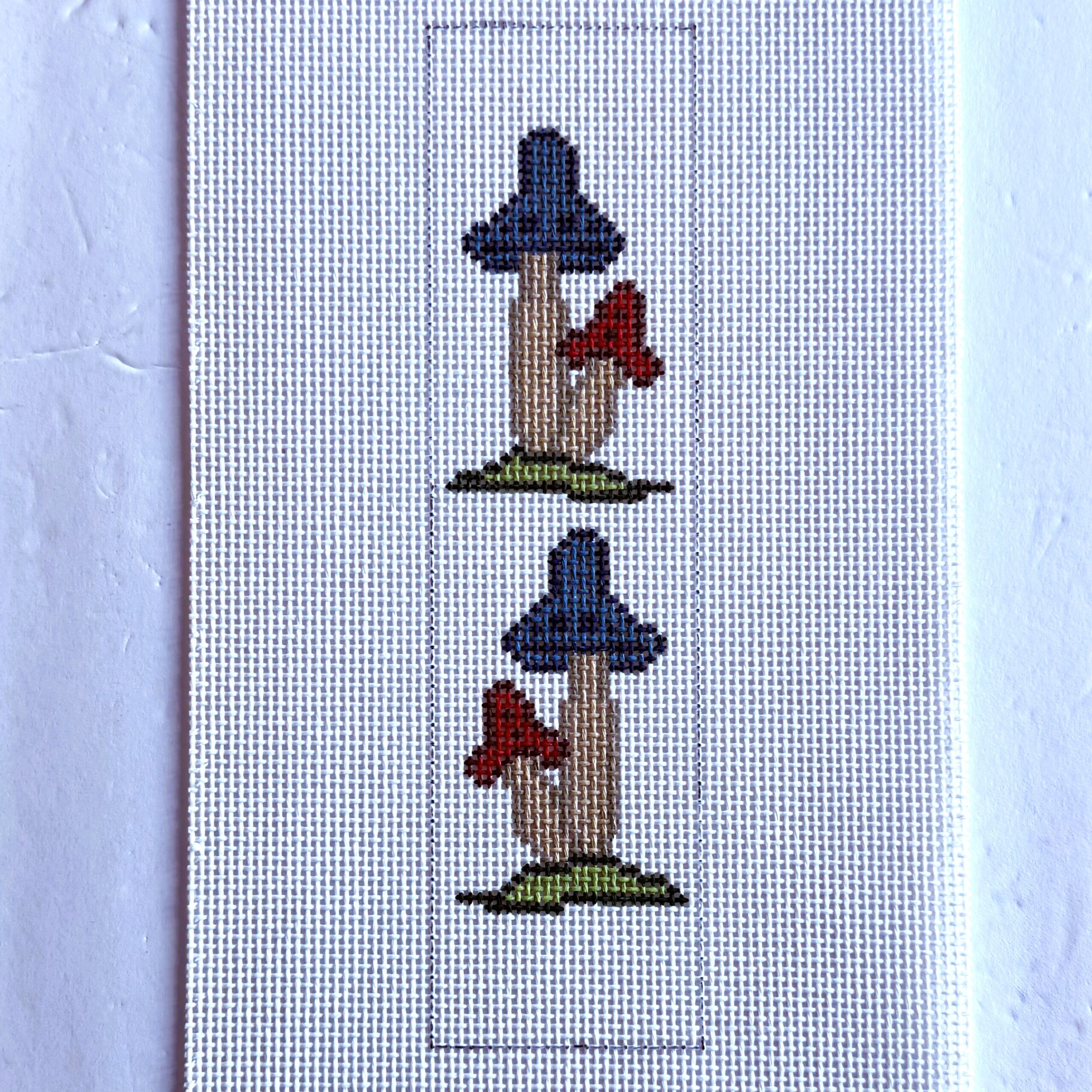 Mushrooms Bookmark - Bay Head Needlepoint
